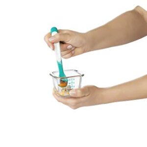 OXO Tot Plastic Feeding Spoons with Travel Case- Teal & Pink , 3 Piece Set