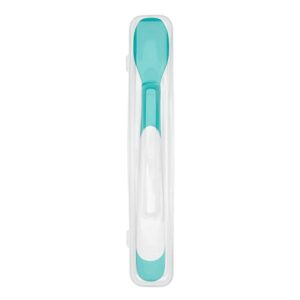 OXO Tot Plastic Feeding Spoons with Travel Case- Teal & Pink , 3 Piece Set