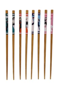 my hero academia set of 4 collectible anime bamboo chopsticks 8.85 inches long gift set