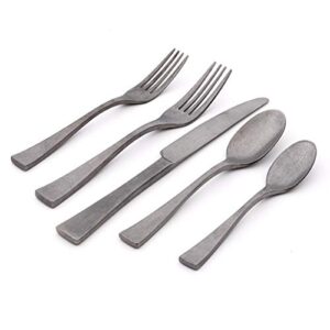 oneida lexia 20 piece fine flatware set, service for 4, 18/10 stainless steel, silverware set