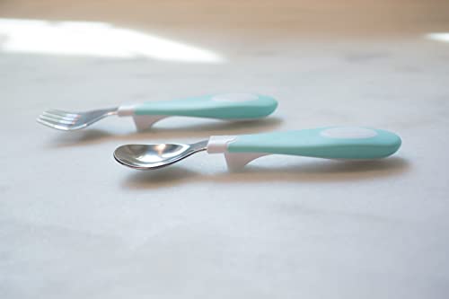 Dr. Brown’s Designed to Nourish Soft-Grip Spoon and Fork Set, Teal (Pack of 2)