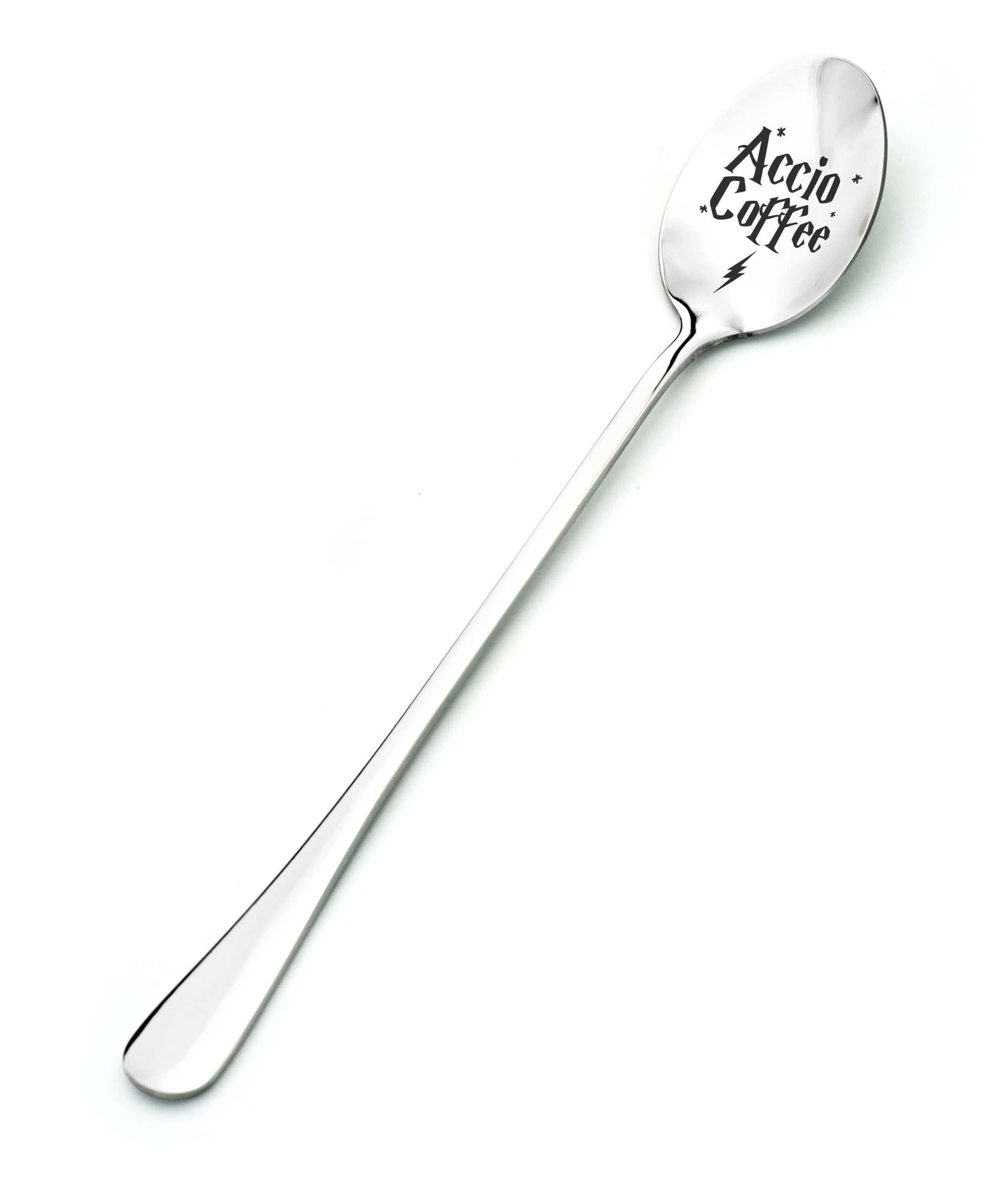 Accio Coffee Spoon - Stainless Steel Engraved Teaspoon - Wizarding Coffee Lover Gift - Harry Potter Inspired Gift - Funny and Unique Present for Birthday, Christmas, Halloween