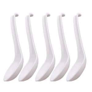 aislor soup spoon sets of 5/10pcs, multicolor asian ramen spoons bone china spoon for appetizer white one size b