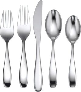 oneida t532065ca stafford mirror 65 piece fine flatware set, service for 12