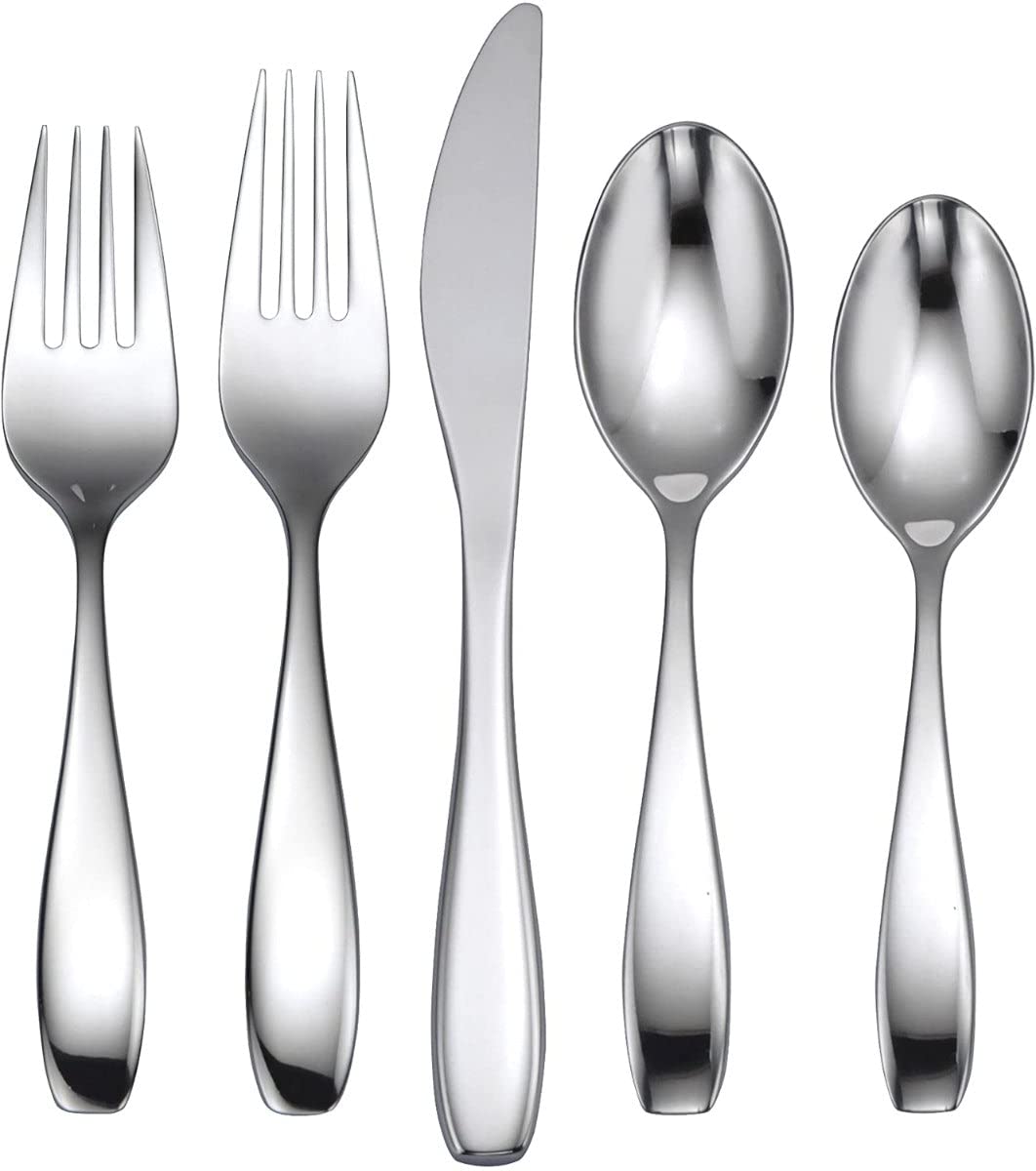 Oneida T532065Ca Stafford Mirror 65 Piece Fine Flatware Set, Service For 12