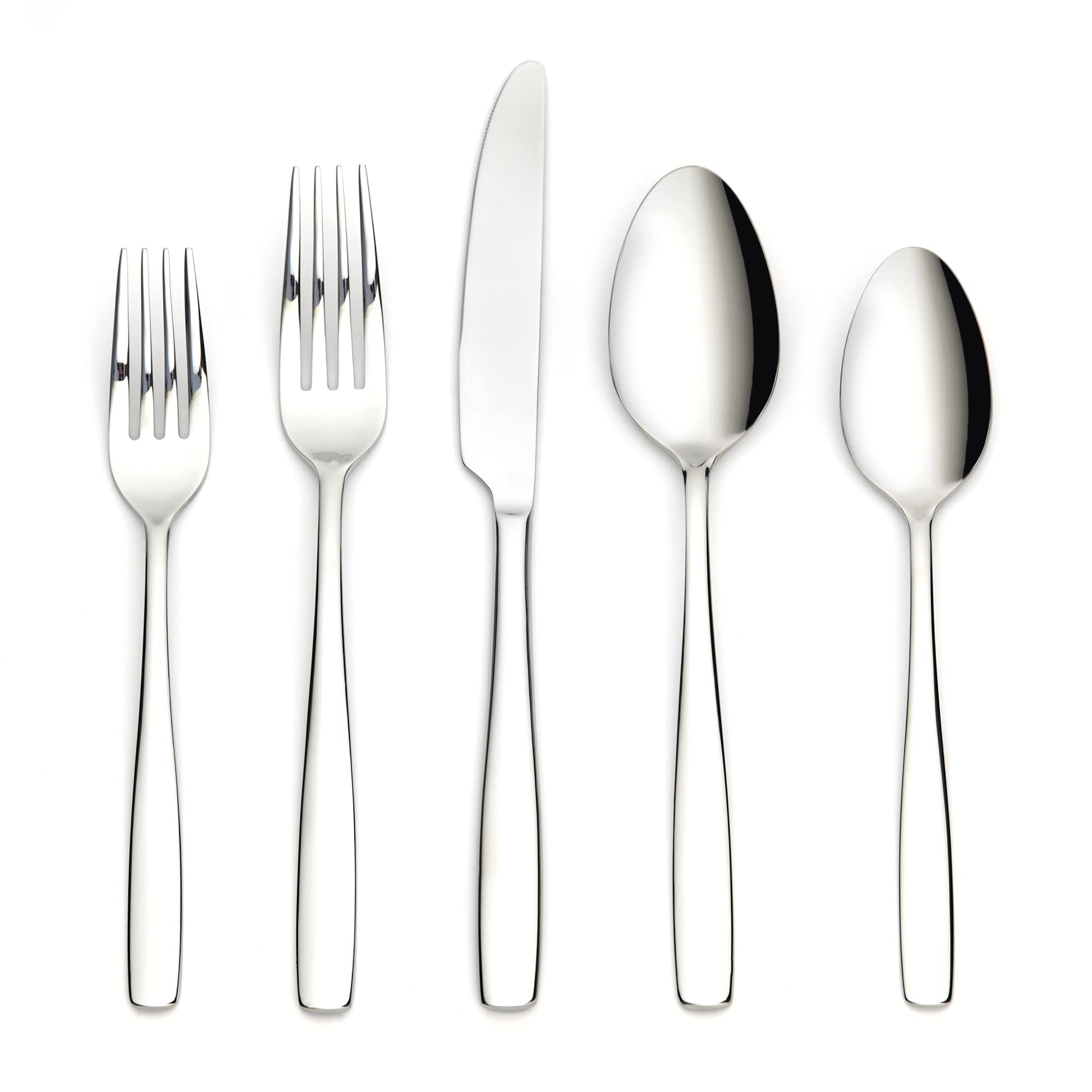 Ornative Eden 20 Piece Flatware Set, Service for 4, Includes Knives, Forks, Spoons, 18/0 Stainless Steel Silverware, Polished Silver, Dishwasher Safe, Durable and Easy Care