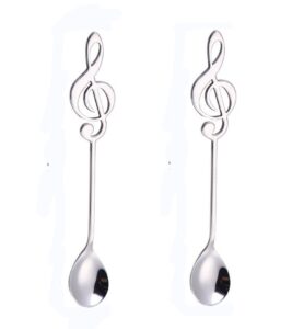 music tea spoons set music spoon 2 pcs stainless steel coffee spoon 2colors dessert ice cream spoons gift flatware