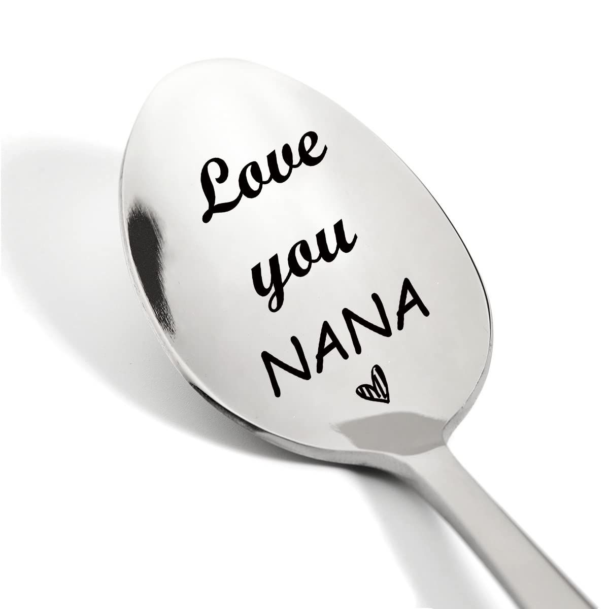 Love You Nana Engraved Spoon, Gift for Grandma Tea Ice Cream Dessert Coffee Spoon Stainless Steel Teaspoon Gifts for Mother's Day Birthday Christmas