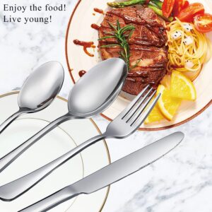 Forks,Set of 16 Top Food Grade Stainless Steel Forks Silverware Set, Dinner Forks, Flatware Forks,Cutlery Forks,8 Inches, Mirror Polished & Dishwasher Safe, New Apartment Essentials