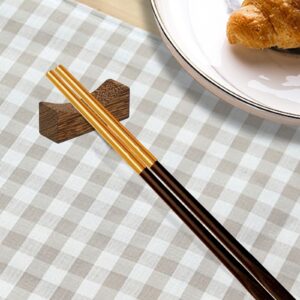 5pcs Cute Wooden Rests Holders Racks Gift Set for Knife Chopstick Spoon Fork Cutlery, Natural Brown Chopsticks Flatware Holders, Premium Tableware Stand Rack Set for Home Restaurant Party Hotel Dinner