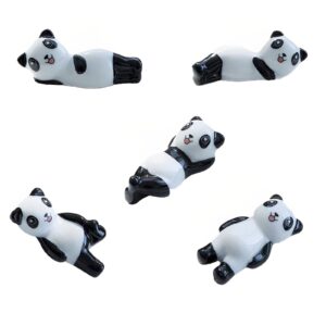 chopstick rest panda chopstick holder panda gifts solid ceramic ornament rack stand holder for chopsticks forks,spoons,knives,paint brushes(5pc)