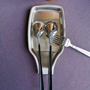 Spoon Rest for Kitchen Counter, Stainless Steel Spoon Holder for Stove Top, Dishwasher Safe