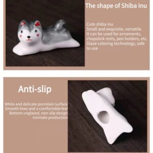 ABOING Japanese grocery animal series Cute cartoon dog Shiba Inu chopsticks stand decoration Exquisite and bright ceramics(10pcs)