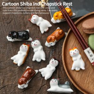 ABOING Japanese grocery animal series Cute cartoon dog Shiba Inu chopsticks stand decoration Exquisite and bright ceramics(10pcs)