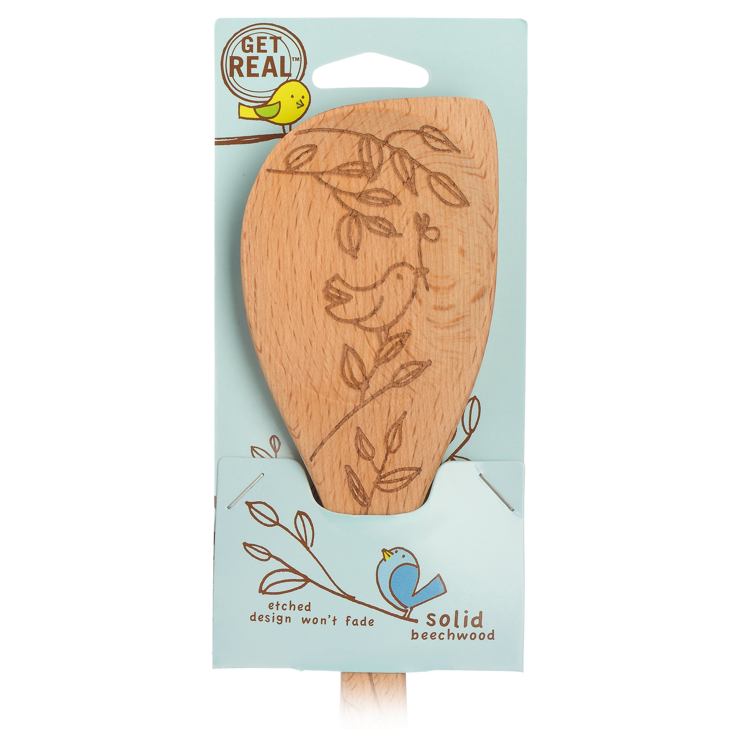 Talisman Designs Laser Etched Beechwood Corner Nature Design | Cooking & Serving Spoon, Decorative Wooden Utensils