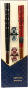 ishida wabiyori 60181 tsukiyama couple chopsticks for gifts, includes chopsticks rest