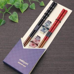 Ishida WABIYORI 60181 Tsukiyama Couple Chopsticks for Gifts, Includes Chopsticks Rest