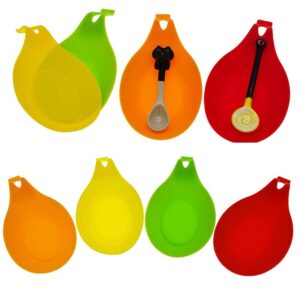 5 Pcs Spoon Rest Set Colourful Silicone Cushion for Kitchen Spoon Rest Utensil Spatula Holder