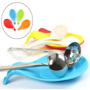 5 Pcs Spoon Rest Set Colourful Silicone Cushion for Kitchen Spoon Rest Utensil Spatula Holder