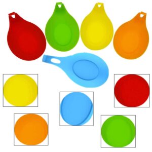 5 Pcs Spoon Rest Set Colourful Silicone Cushion for Kitchen Spoon Rest Utensil Spatula Holder