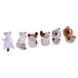 iuaqdp set of 6 cute cat chopsticks rest dinner spoon stand knife fork holder chopsticks forks holder stand chopsticks stand ceramic home decoration