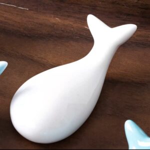 WAIT FLY Ceramic Chopsticks Holder, Chopstick Fork Rack, Set of 5, Whale Shape