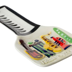 New Orleans Souvenir Instruments with Piano Keys Ceramic Spoon Rest