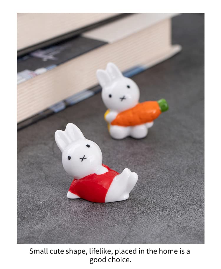 AEOLK Cute rabbit chopstick holder creative pottery decoration cute fashion gift home office desktop decoration car accessories kitchen supplies 5 pieces suitable for restaurant izakayaHoliday gifts,