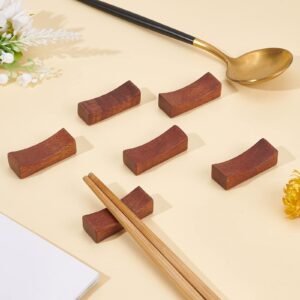 FINGERINSPIRE Set of 8 Wooden Chopsticks Rest(Coconut Brown) Handcrafted Wood Chopsticks Stand Dinner Spoon Stand Concave Shape Fork and Knife Holder Party Table Decoration