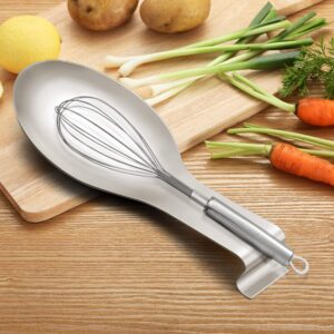 LIANYU Spoon Rest Set of 2, Stainless Steel Spoon Holder for Kitchen Stove Top, Spatula Spoon Ladle Utensil Holder, Heavy Duty, Dishwasher Safe