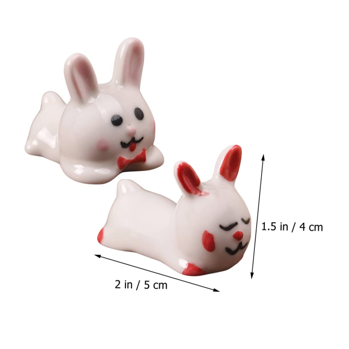 ULTECHNOVO 2pcs Ceramic Rabbit Chopstick Rest Ceramic Rest Ceramic Chopsticks Holder Rabbits Chopstick Rest Stand Chinese Spoons Chopstick Holder Ceramics White Storage Rack Household