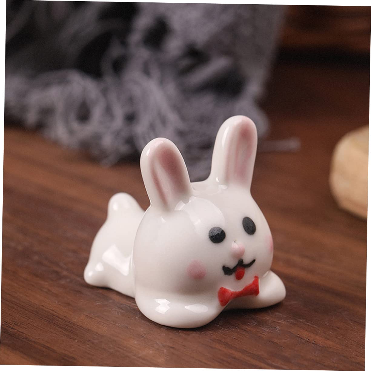 ULTECHNOVO 2pcs Ceramic Rabbit Chopstick Rest Ceramic Rest Ceramic Chopsticks Holder Rabbits Chopstick Rest Stand Chinese Spoons Chopstick Holder Ceramics White Storage Rack Household