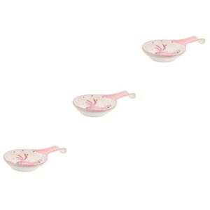 zerodeko 3pcs ceramic spoon holder cooking spoon holder kitchen utensil holder for countertop counter spoon holder cutlery rest porcelain ladle holders soup ceramics cutlery rack storage