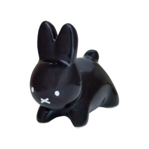 kaneshotouki 209347 dick bruna miffy chopsticks rest, approx. 2.8 inches (7 cm), rabbit, l, black, made in japan