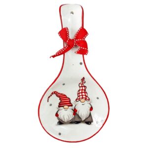 doitool santa claus spoon rest ceramic christmas spoon rest kitchen stove spoon holder modern farmhouse spoon rest christmas party decorations