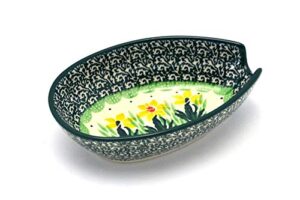 polish pottery spoon rest - daffodil