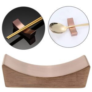 Chopstick Holder LUORNG 304 Stainless Steel Pillow Shape Chopsticks Rest, Reusable Rose Gold Knife and Chopsticks Stand, Spoon Fork Tableware Holder