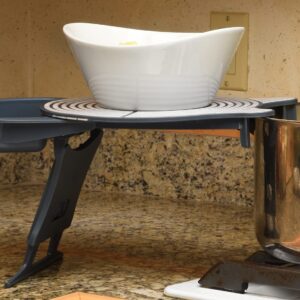 Set N Serve Kitchen Caddie, Adjustable Plating Stand with Detachable Spoon Rest (Extra Large)