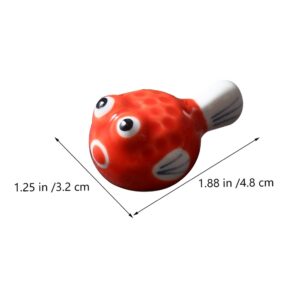 Hemoton Chopstick Holder 2Pcs Japanese Chopsticks Rest Ceramic Chopstick Holder Puffer Fish Chopsticks Rest Cute Animal Chopstick Rack for Chopsticks Spoons Forks Knives (Red) Chopstick Rest