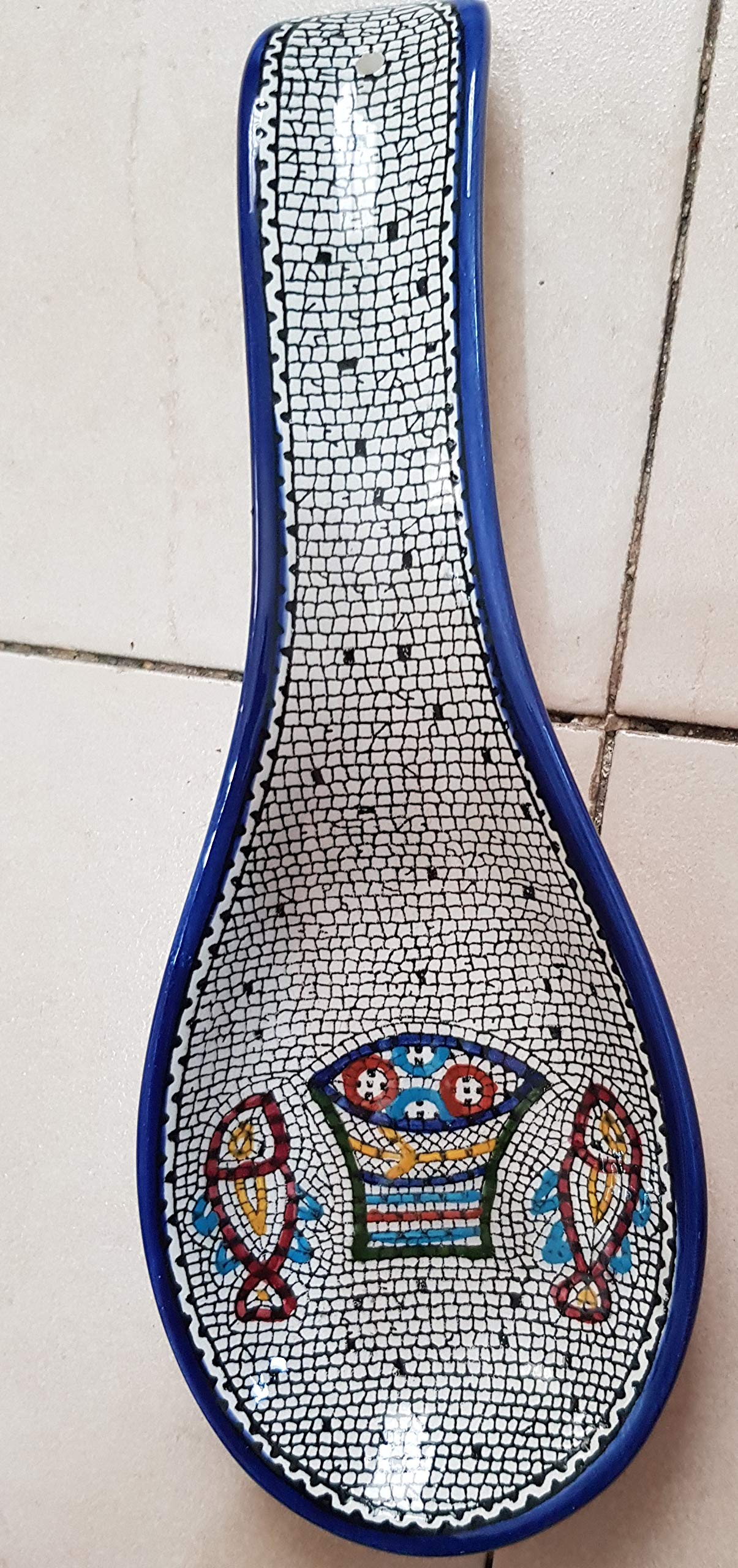 Bluenoemi Armenian Ceramics Rest Spoon Fishes Holy Land Gift