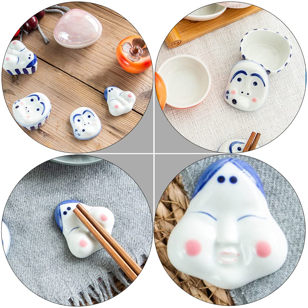 YARDWE Japanese Pillow 2Pcs Chopsticks Rests Japanese Style Chopsticks Rest Ceramic Japanese Figurines Chopstick Holders Kitchen Utensils Gadgets for Home Restaurant (As Shown) Ceramic Dishes