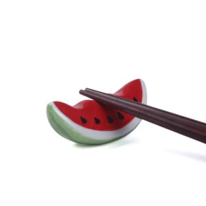 3 Pcs Ceramic Watermelon Chopsticks Rest Stand Tableware Knife Forks Dinner Service Holder Rack