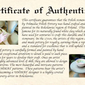 Polish Pottery 4½-inch Spoon Rest made by Ceramika Artystyczna (Water Tulip Theme) + Certificate of Authenticity