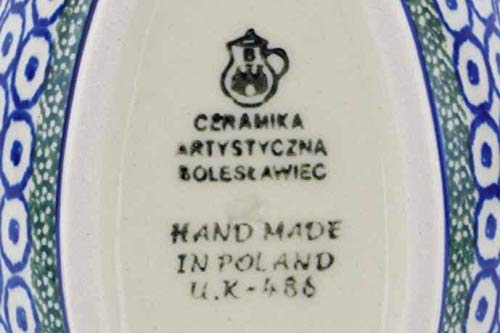 Polish Pottery 4½-inch Spoon Rest made by Ceramika Artystyczna (Water Tulip Theme) + Certificate of Authenticity