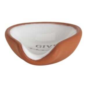 Give Thanks Glossy Brown 2 x 3 Terra Cotta Decorative Countertop Spoon Rest