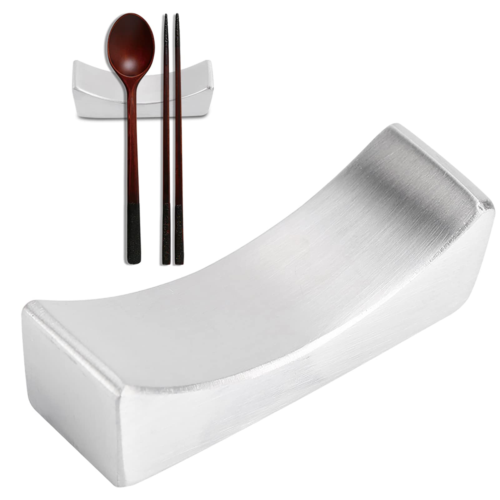 Chopstick Rest Holder, 304 Stainless Steel Chopstick Knife Fork Chopstick Holder Nonstick Slip Proof, Reusable Chopsticks Stand Tableware Holder for Home Kitchen Restaurant 2.28X0.71X0.75 Inches