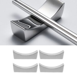 Beufee Chopstick Rest 8pcs, Stainless Steel Chopstick Holder Knife Rest Boat Shape Chopstick Spoon Knife Fork Cutlery Holder