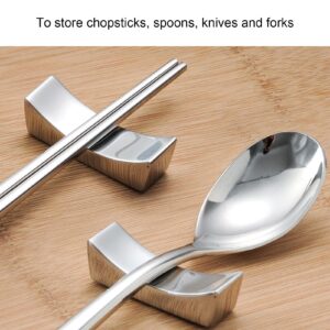 Beufee Chopstick Rest 8pcs, Stainless Steel Chopstick Holder Knife Rest Boat Shape Chopstick Spoon Knife Fork Cutlery Holder