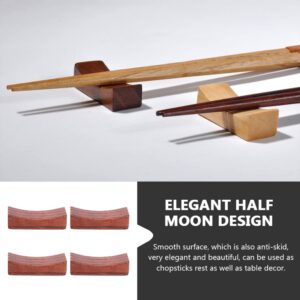 Hemoton 4pcs Half Moon Pillow Chopstick Rest Fork Rest Japanese Chopsticks Countertop Utensil Rest Pot Lid Bracket Chopstick Stand Holder Shelf Holders Tray Decor Grace Cutlery Rack Wooden