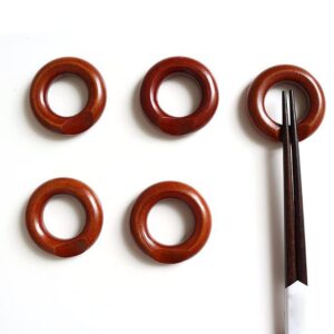 4 pcs wooden chopsticks rests round chopsticks stand fork knife spoon holder dinner table decoration